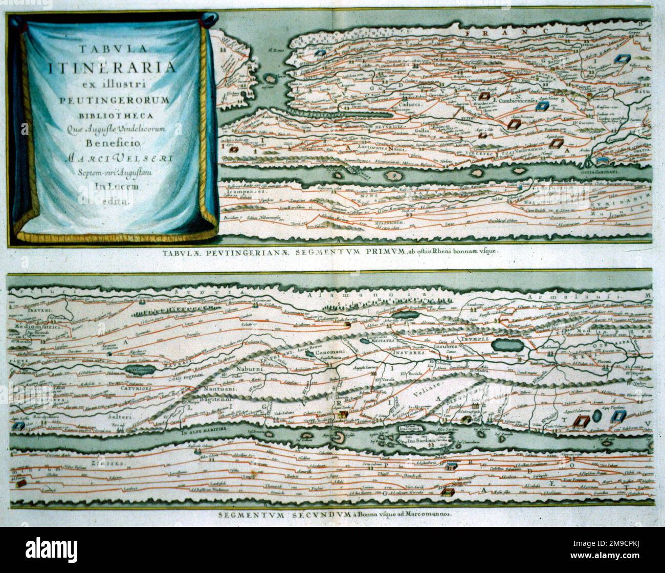 Peutinger Table - Segmentum Primum & Secundum Stock Photo - Alamy