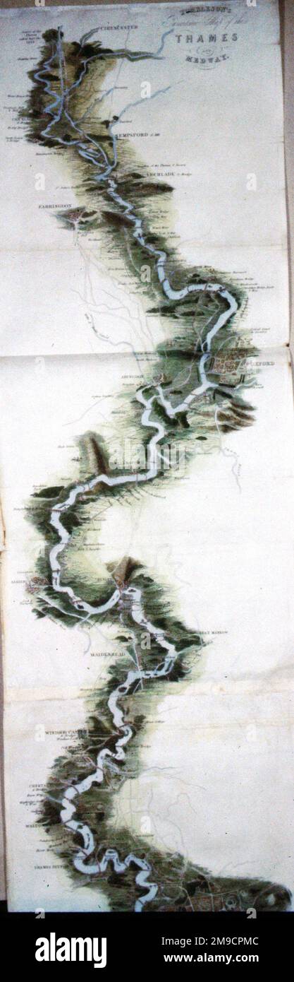 19th century Map of the River Thames, England (Part Stock Photo - Alamy