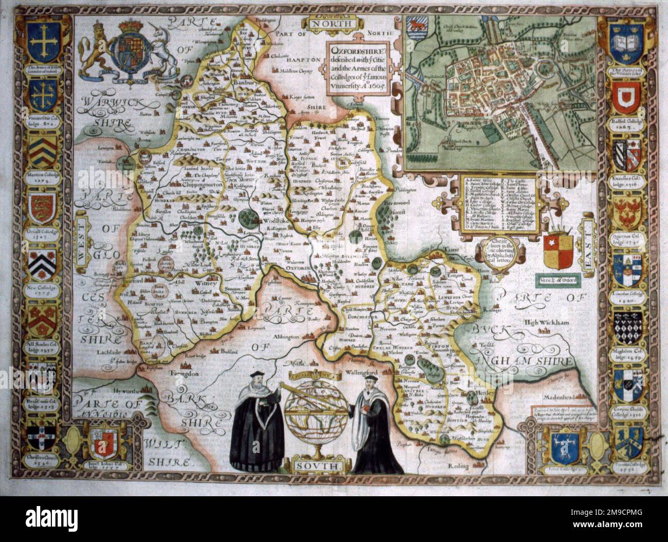 17th century Map of Oxford, England Stock Photo - Alamy