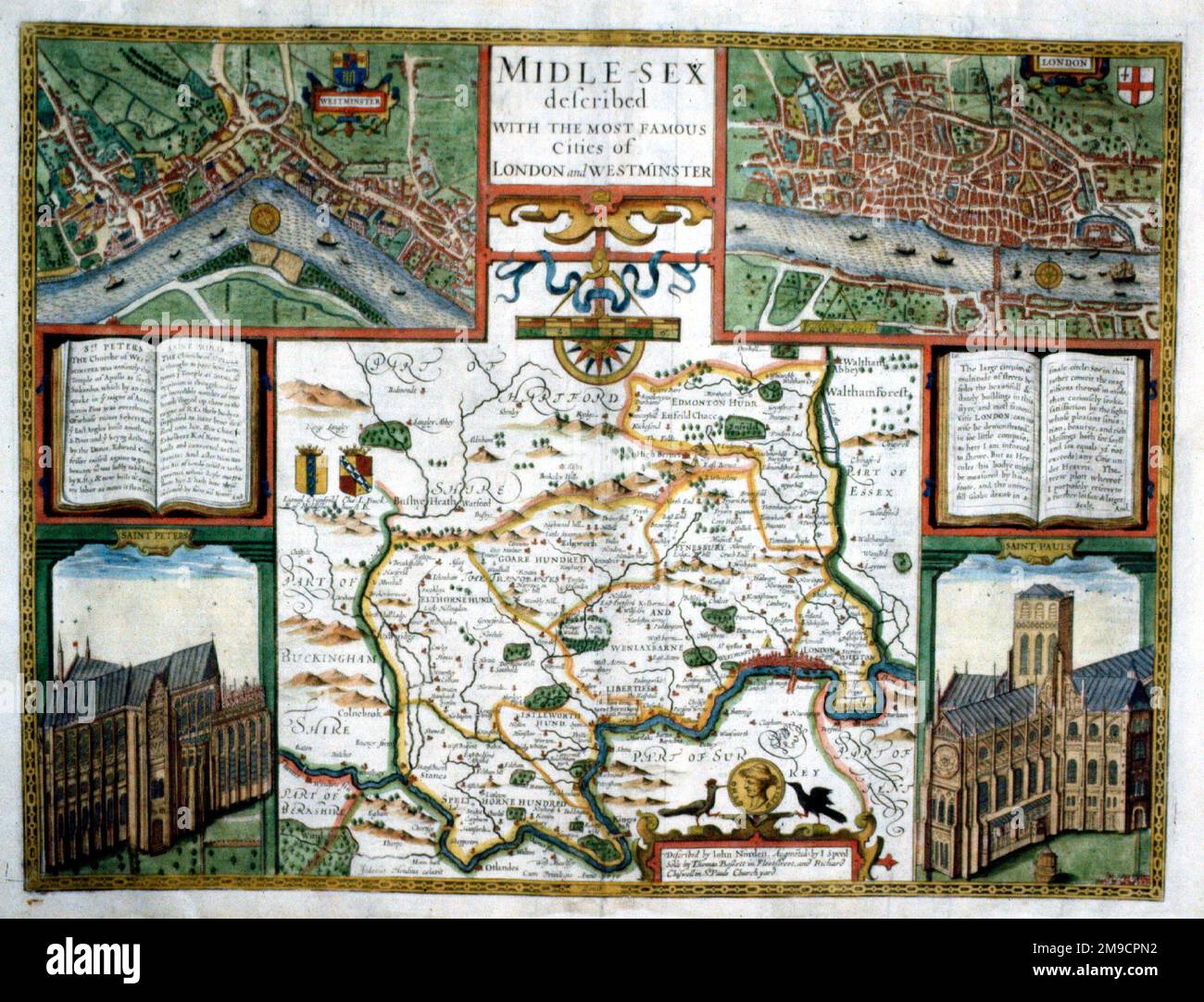 17th century Map of Middlesex, England Stock Photo - Alamy
