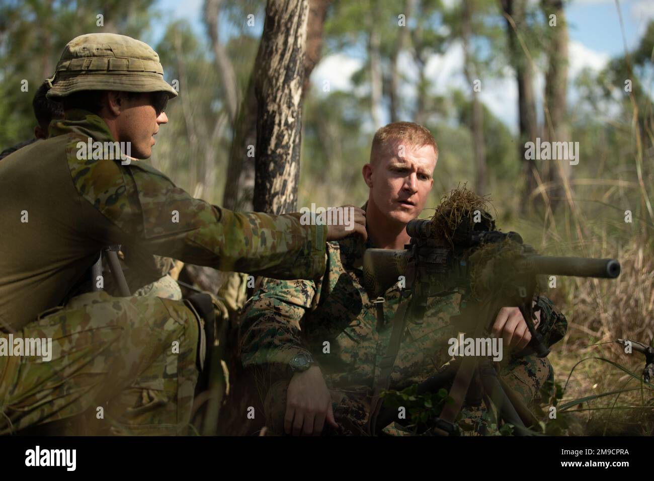 U.S. Marine Corps Lt. Col. Duncan French (right), executive officer ...