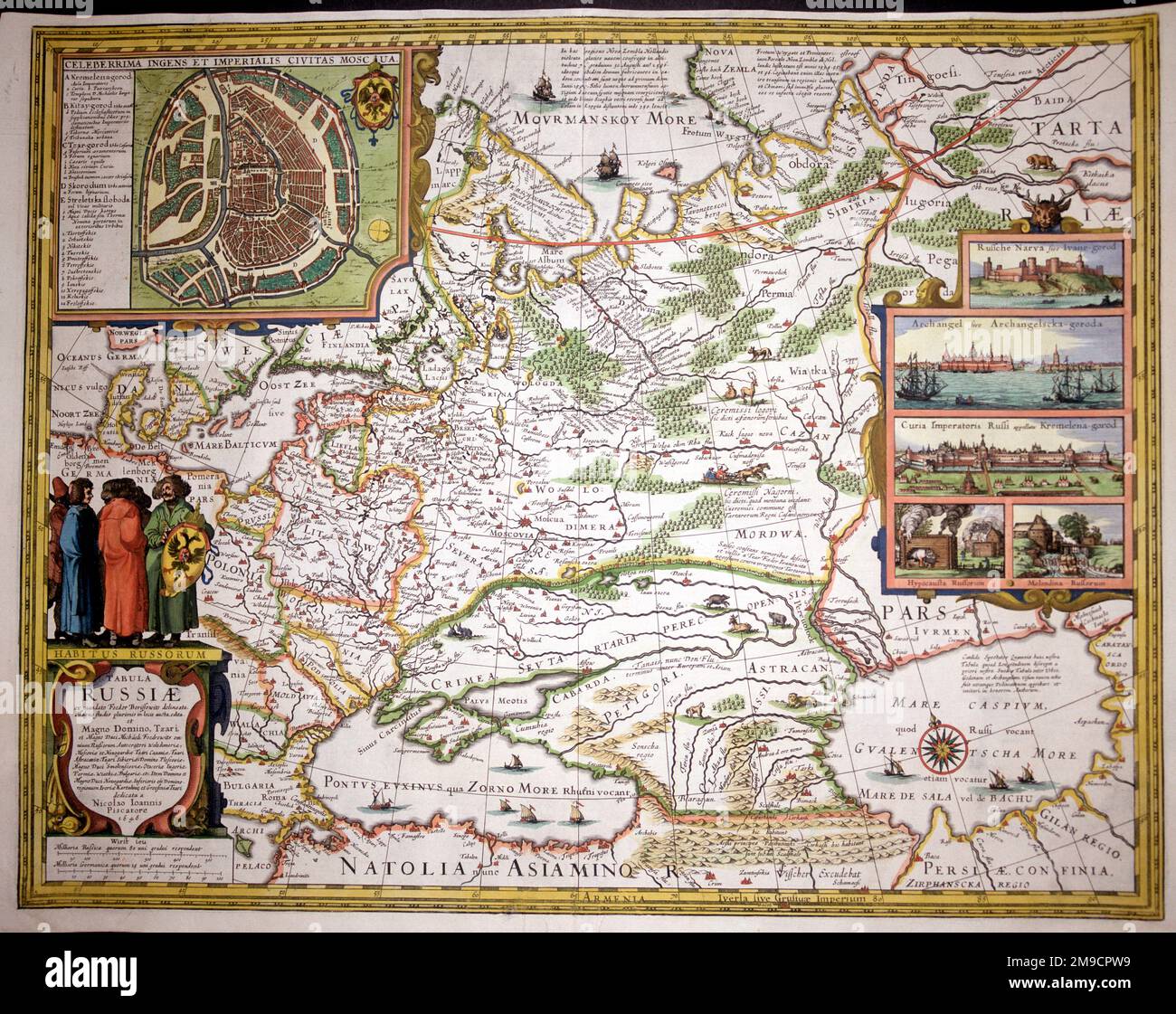 17th century Map of Russia Stock Photo - Alamy