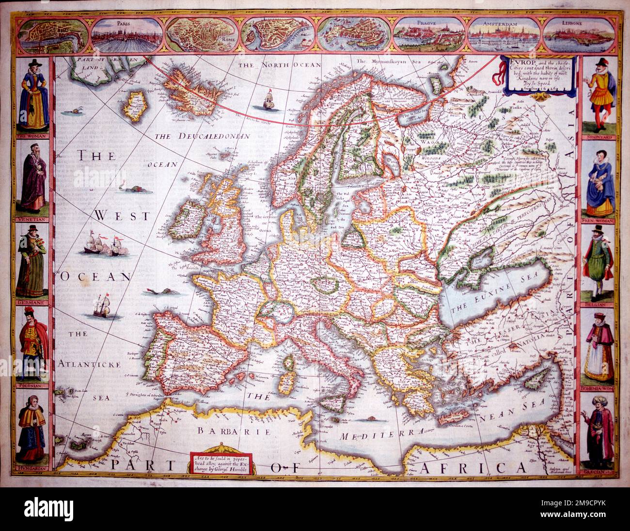 17th century Map of Europe Date: c. 1626 Stock Photo - Alamy