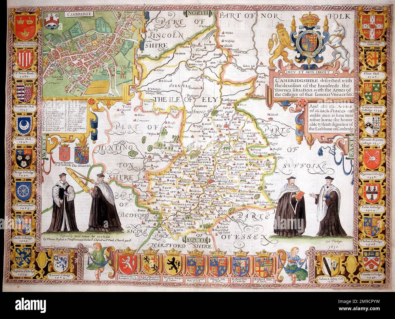 17th century Map of Cambridge, England Stock Photo - Alamy