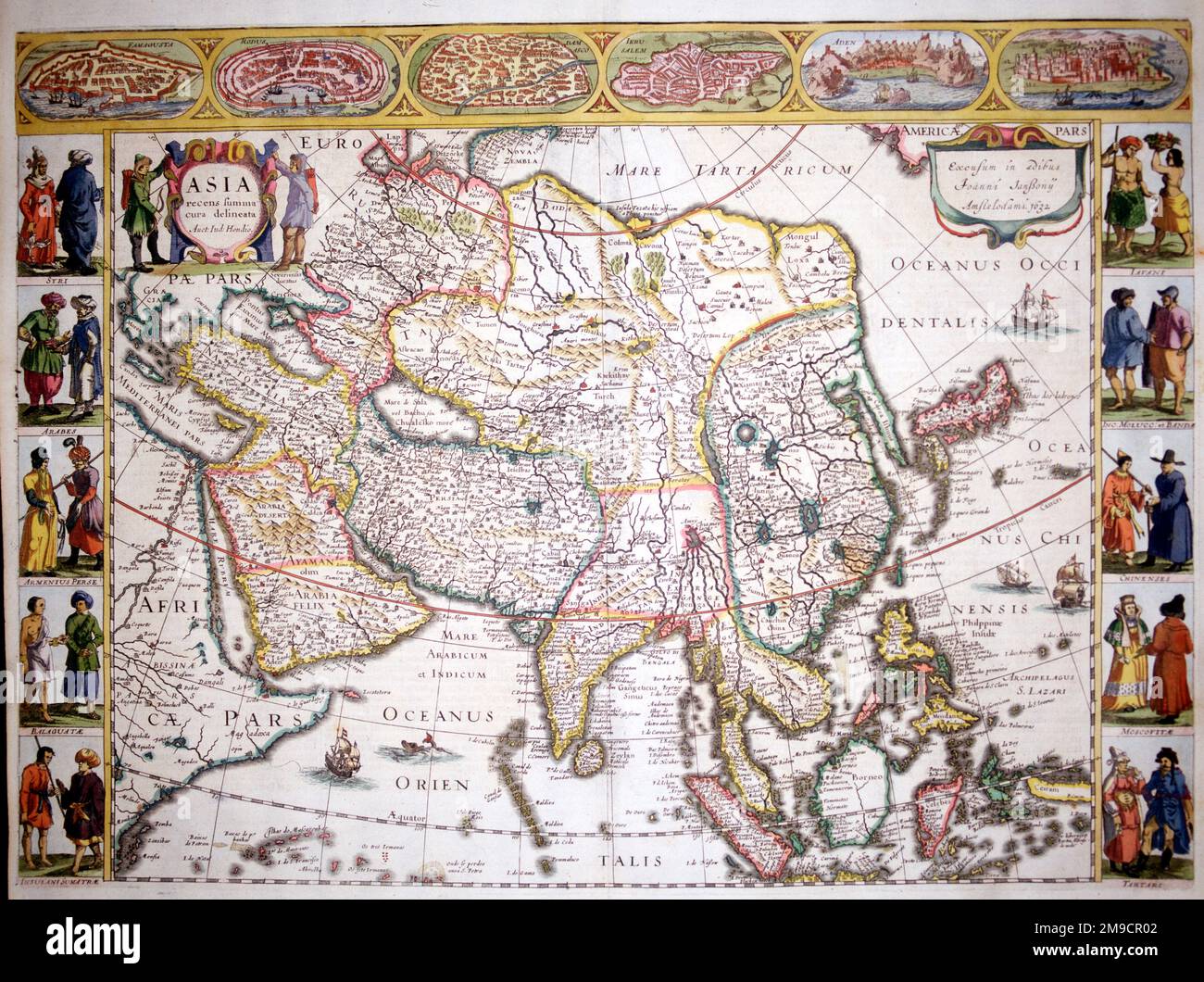 17th century Map of Asia Stock Photo - Alamy