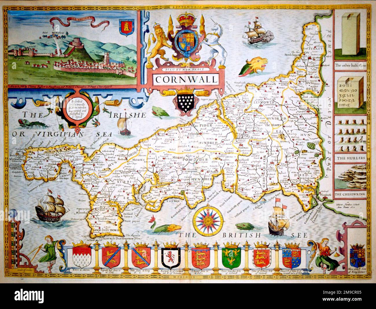 Map of cornwall england hi-res stock photography and images - Alamy