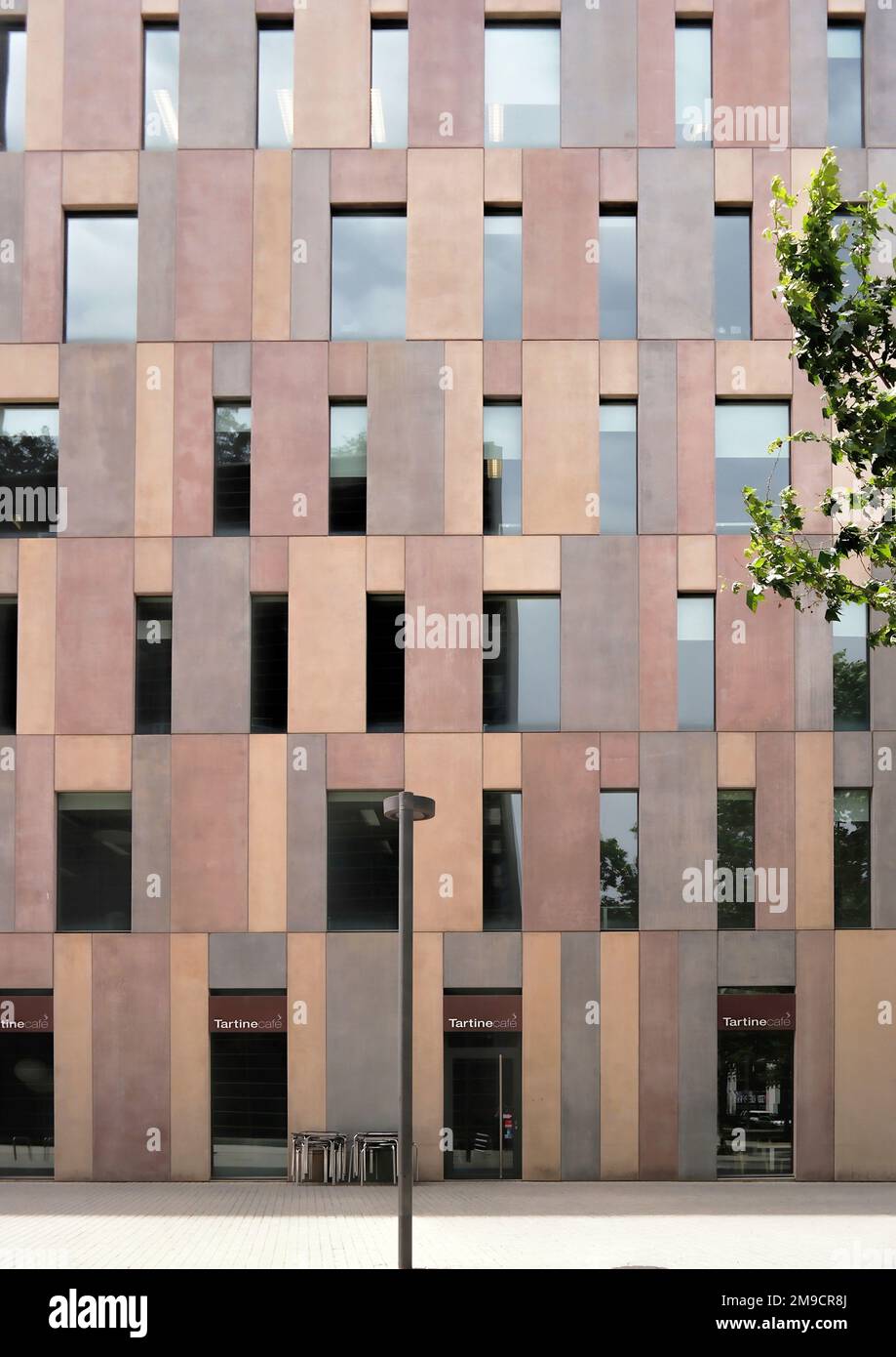 Barcelona, Spain - May 2018: facade detail of Diagonal 197, designed by ...