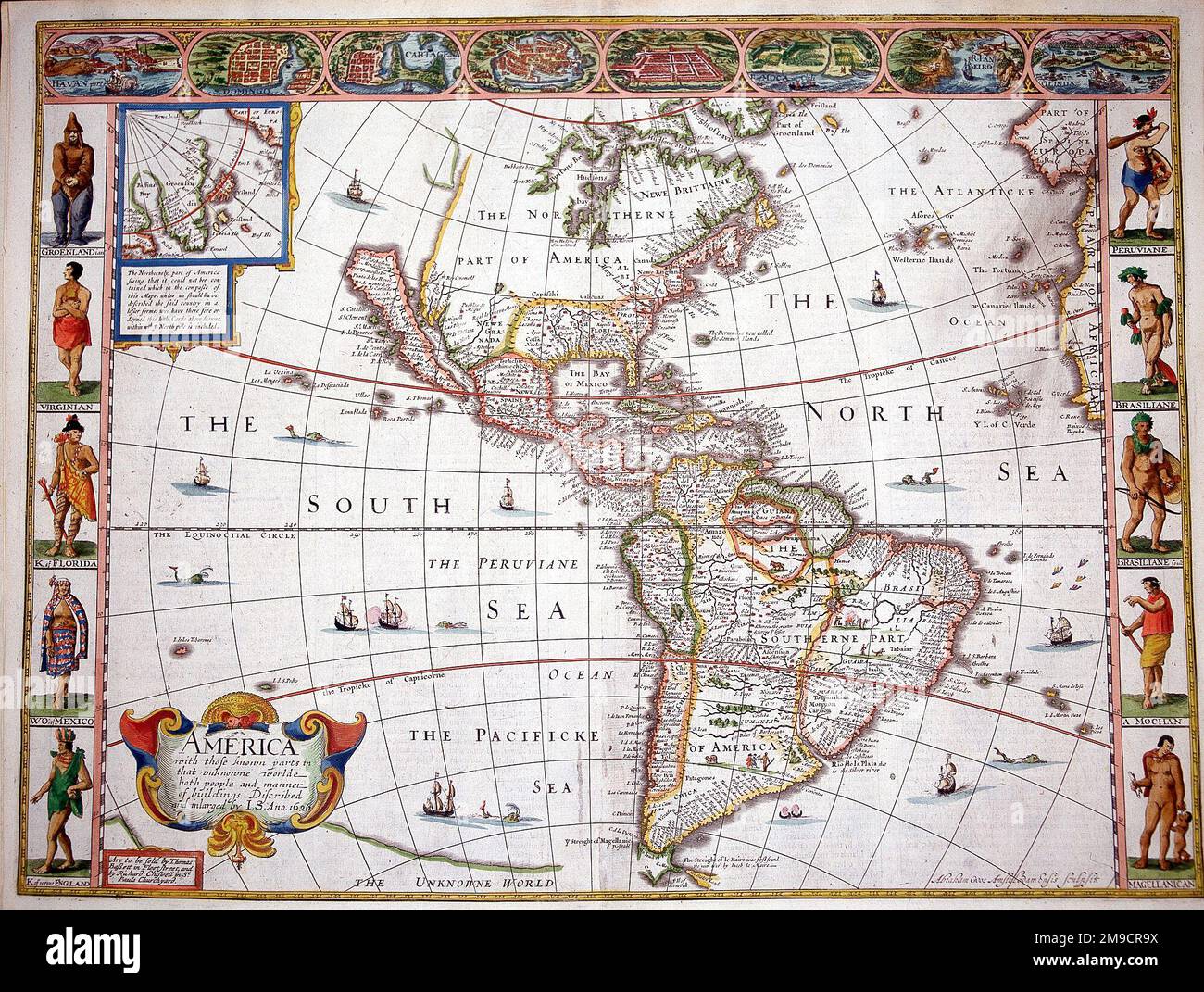16th century Map of North and South America Stock Photo - Alamy