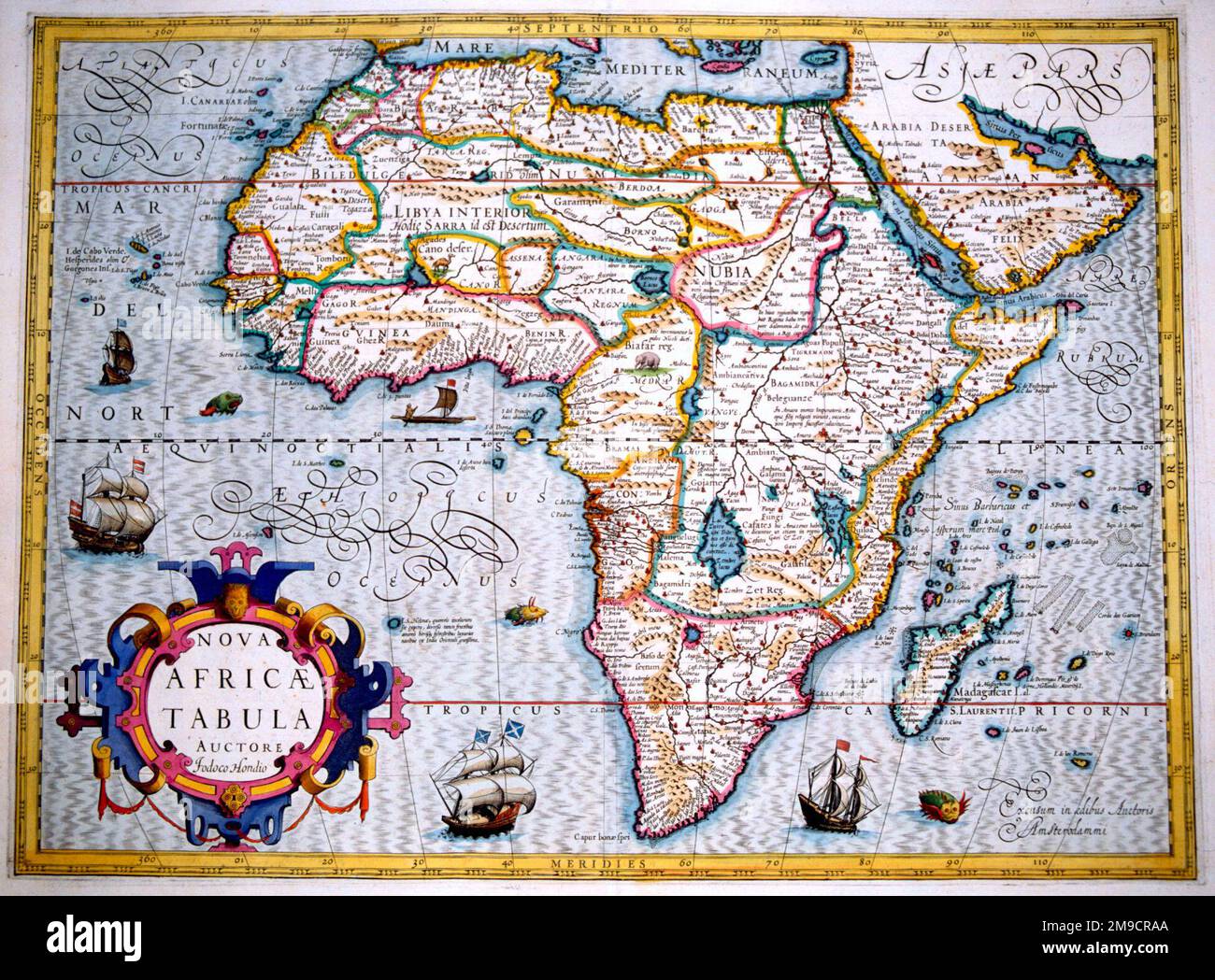 17th century Map of Africa Date: c. 1609 Stock Photo - Alamy
