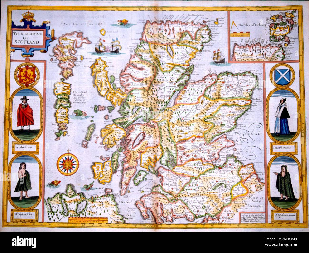 17th century Map of the Kingdoms of Scotland (Peasantry Stock Photo - Alamy