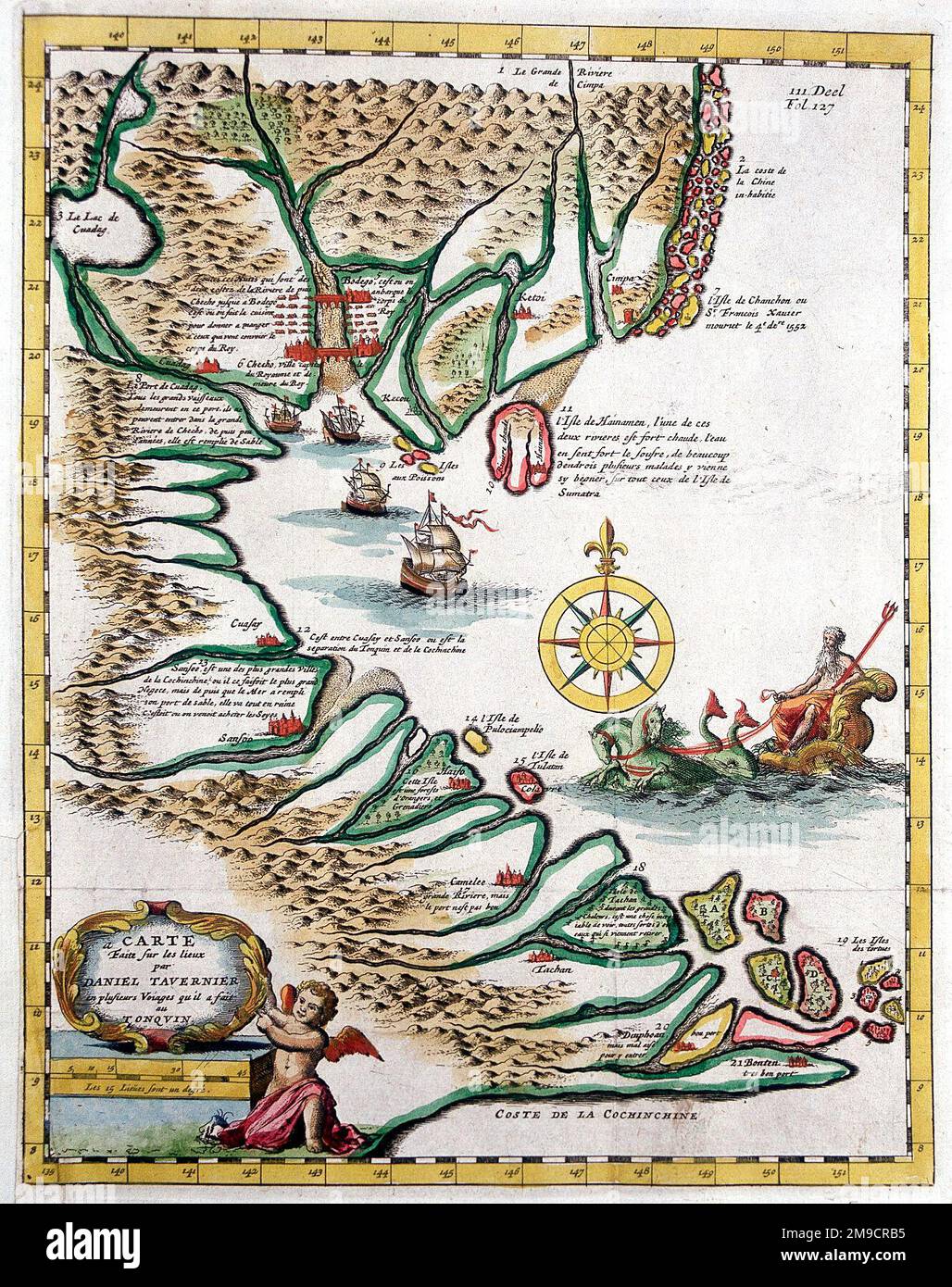 17th century Map of Vietnam, Tonquin Stock Photo - Alamy