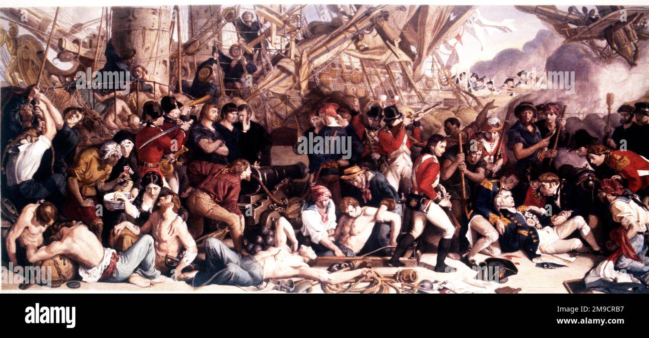The Death of Admiral Horatio Nelson, Battle of Trafalgar Stock Photo ...