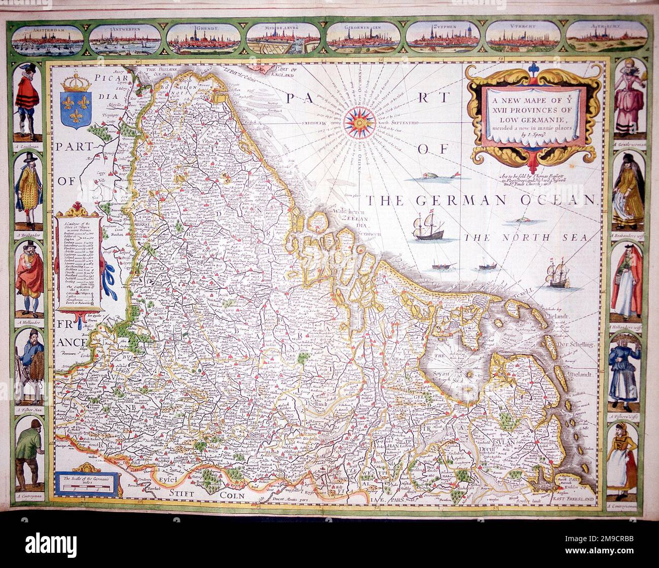 17th century Map of Low Germany Stock Photo - Alamy