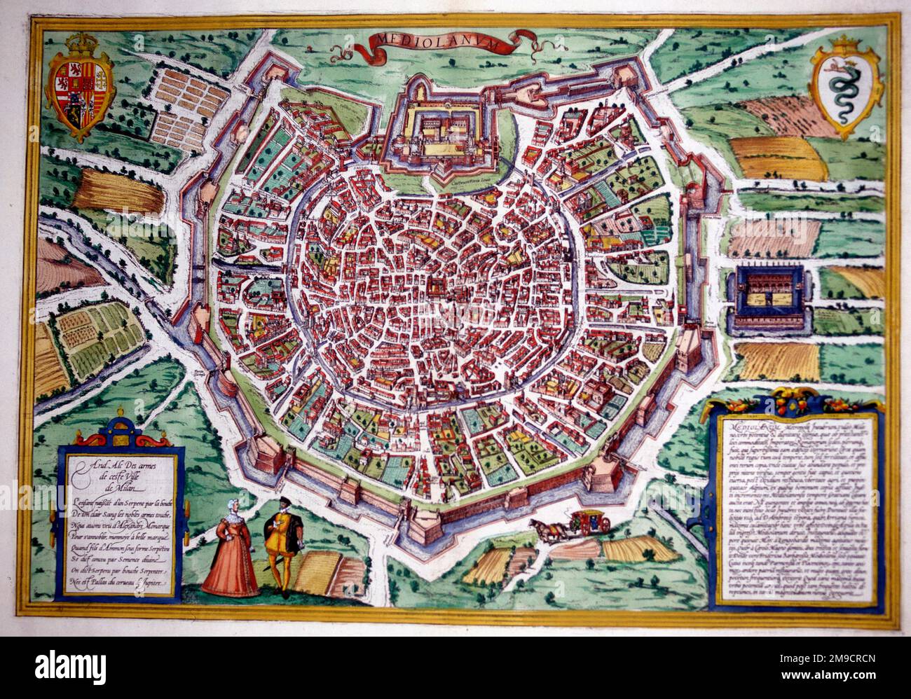 16th century Map of Milan, Italy Stock Photo - Alamy