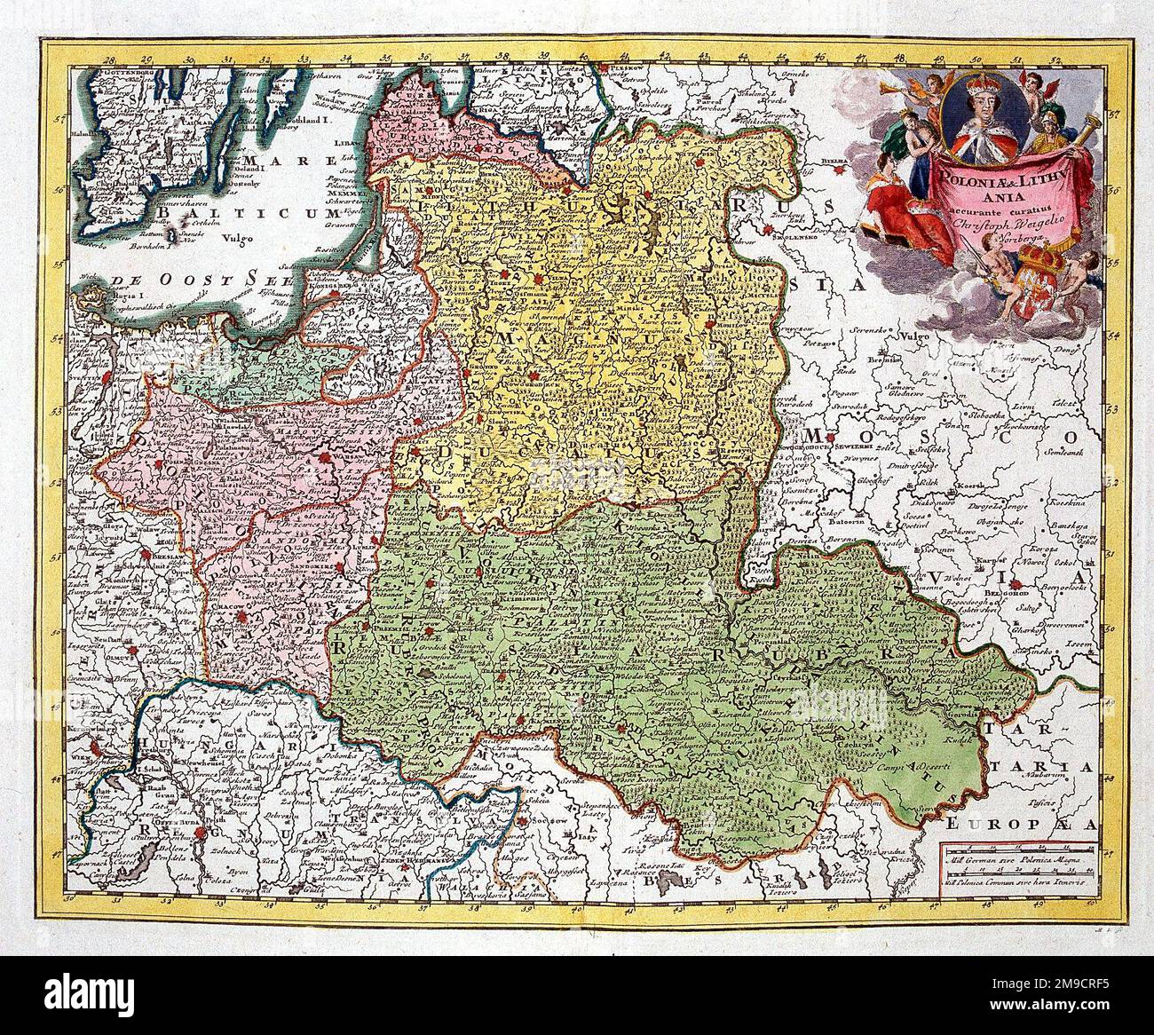 18th century Map of Poland and Lithuania Stock Photo - Alamy