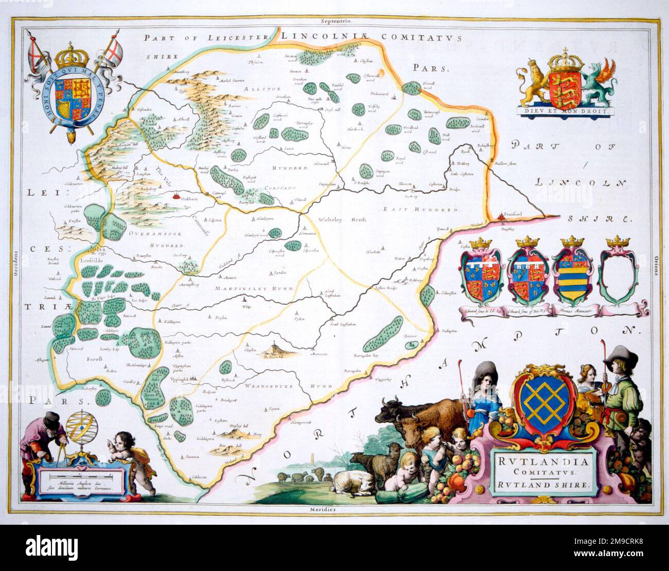 17th century Map of the County of Rutland, England Stock Photo - Alamy