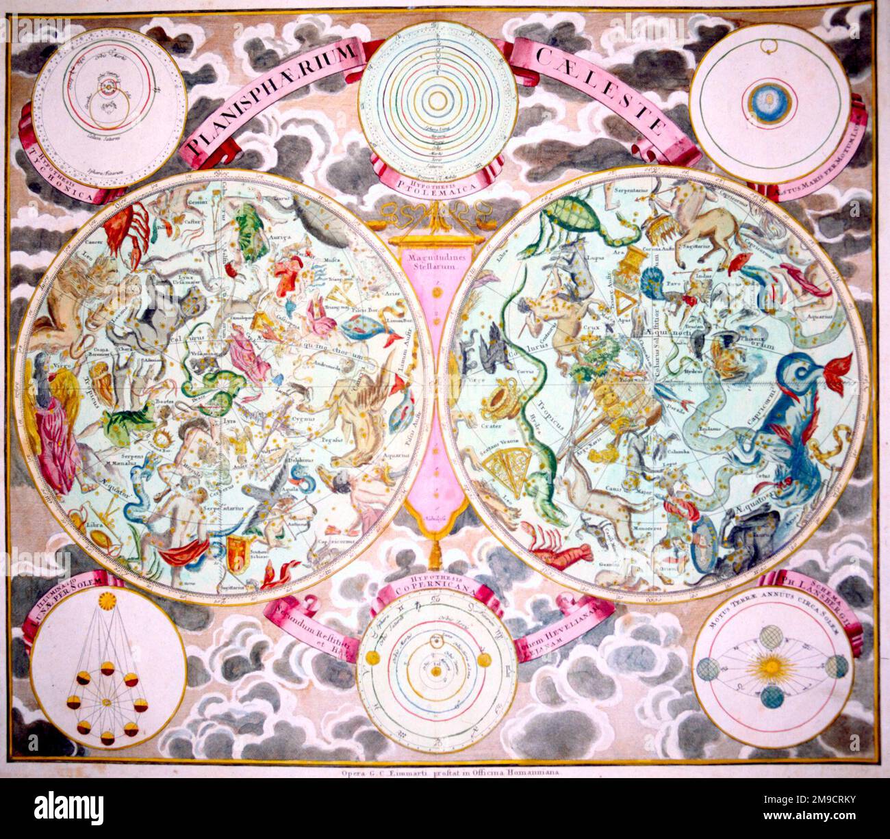 Planispherium Celeste - Celestial Star Map of constellations Stock ...