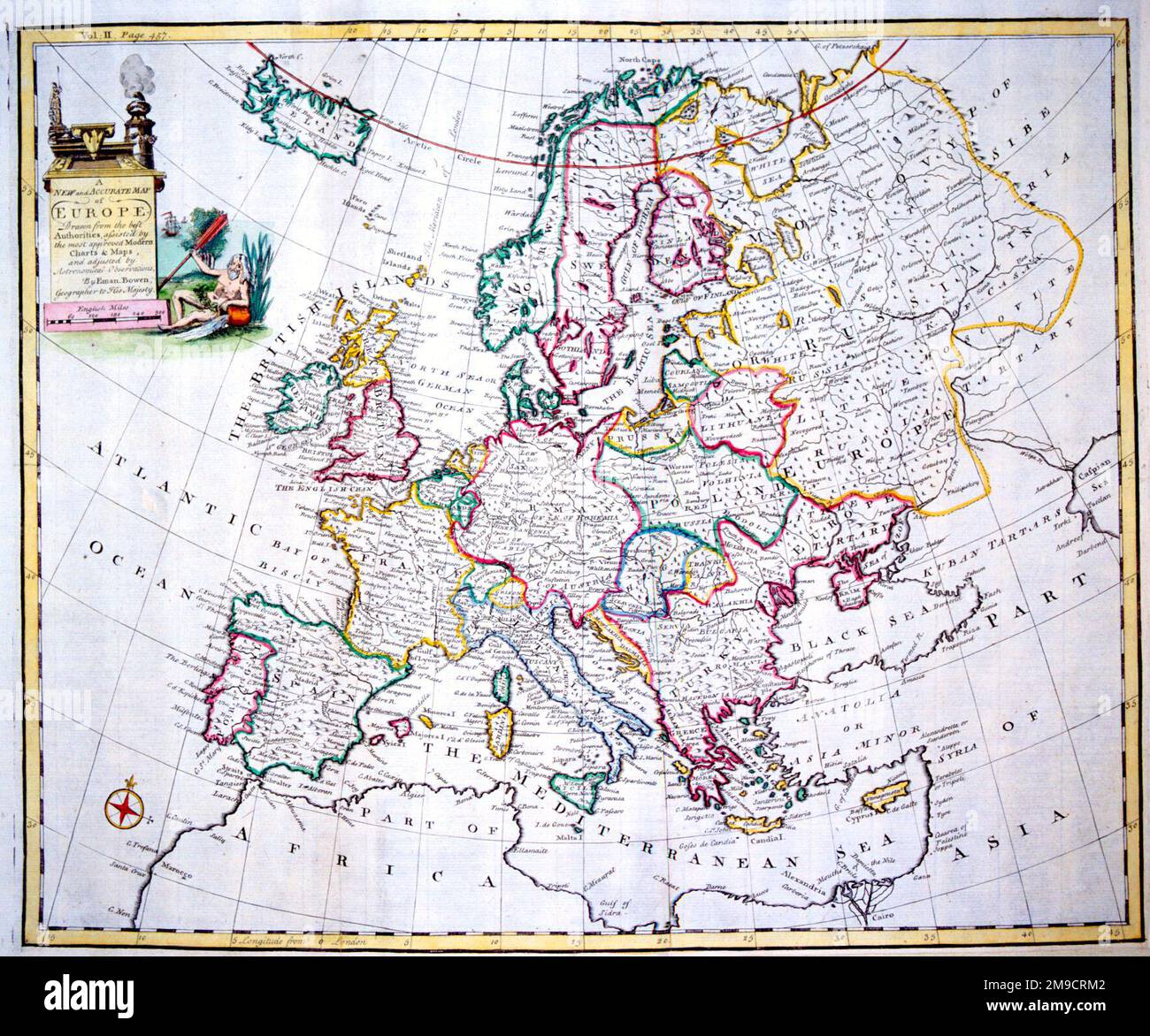 18th century Map of Europe Stock Photo - Alamy