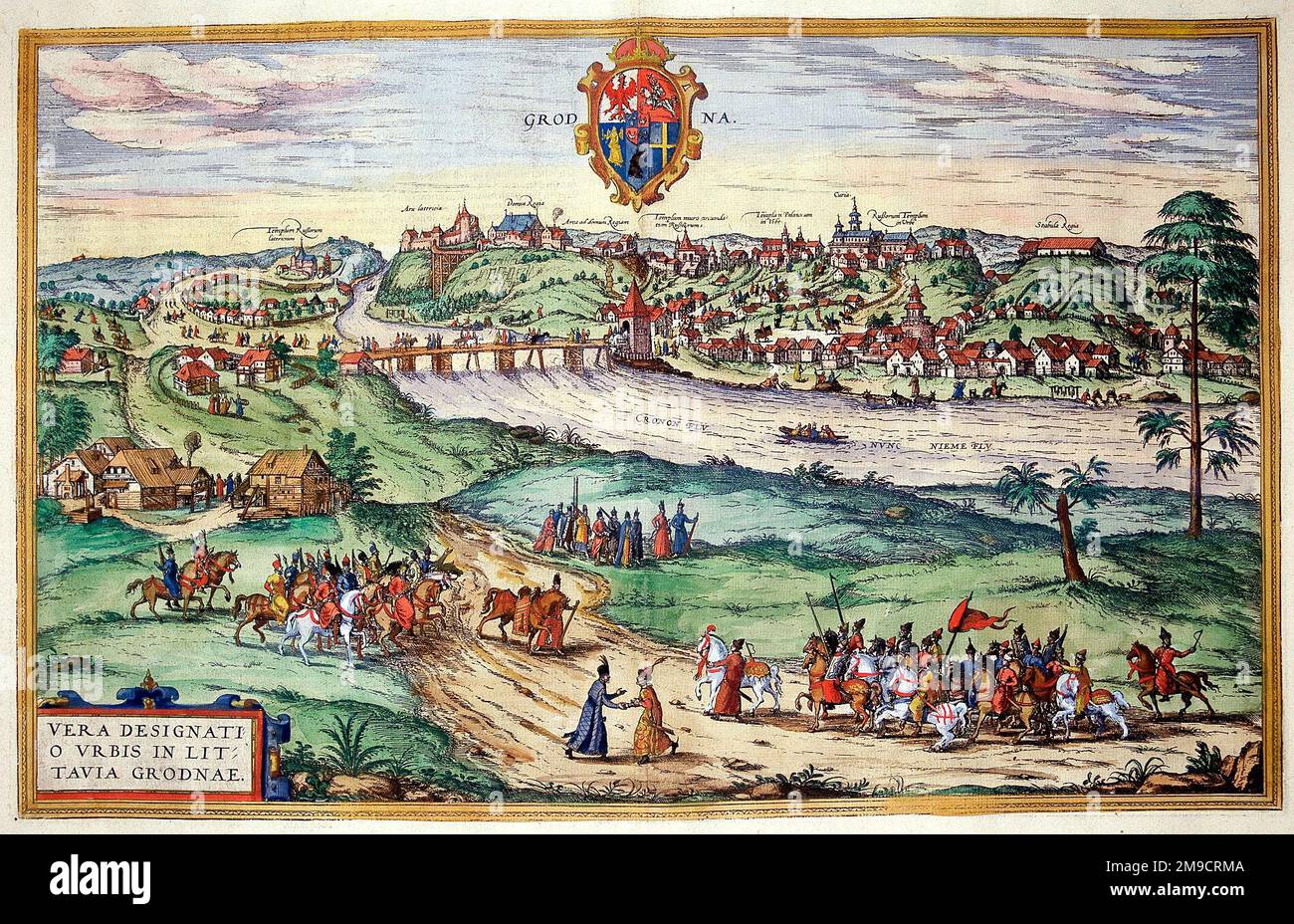 16th century Map of Grodna or Grodno, Lithuania Stock Photo - Alamy