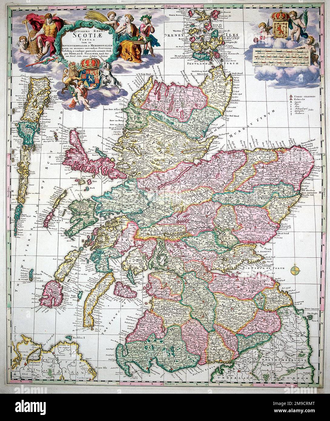 17th century Map of Scotland - Scotiae Tabula Stock Photo - Alamy