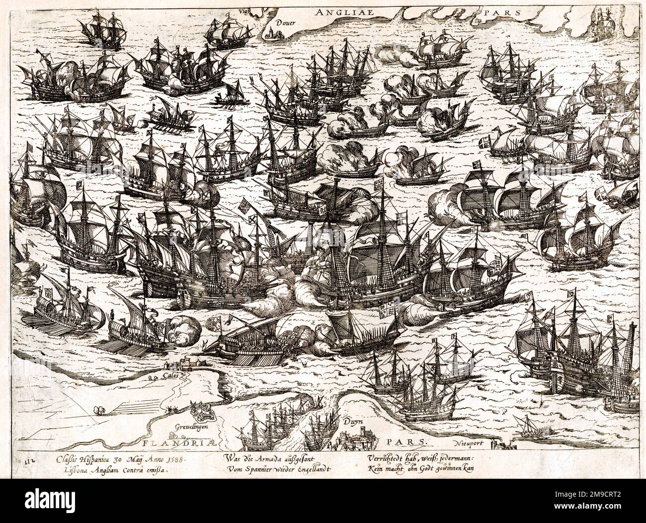 The Spanish Armada in the English Channel Stock Photo - Alamy