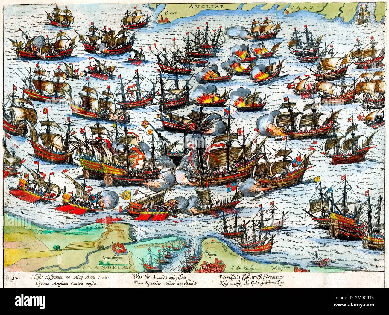 The Spanish Armada in the English Channel Stock Photo - Alamy