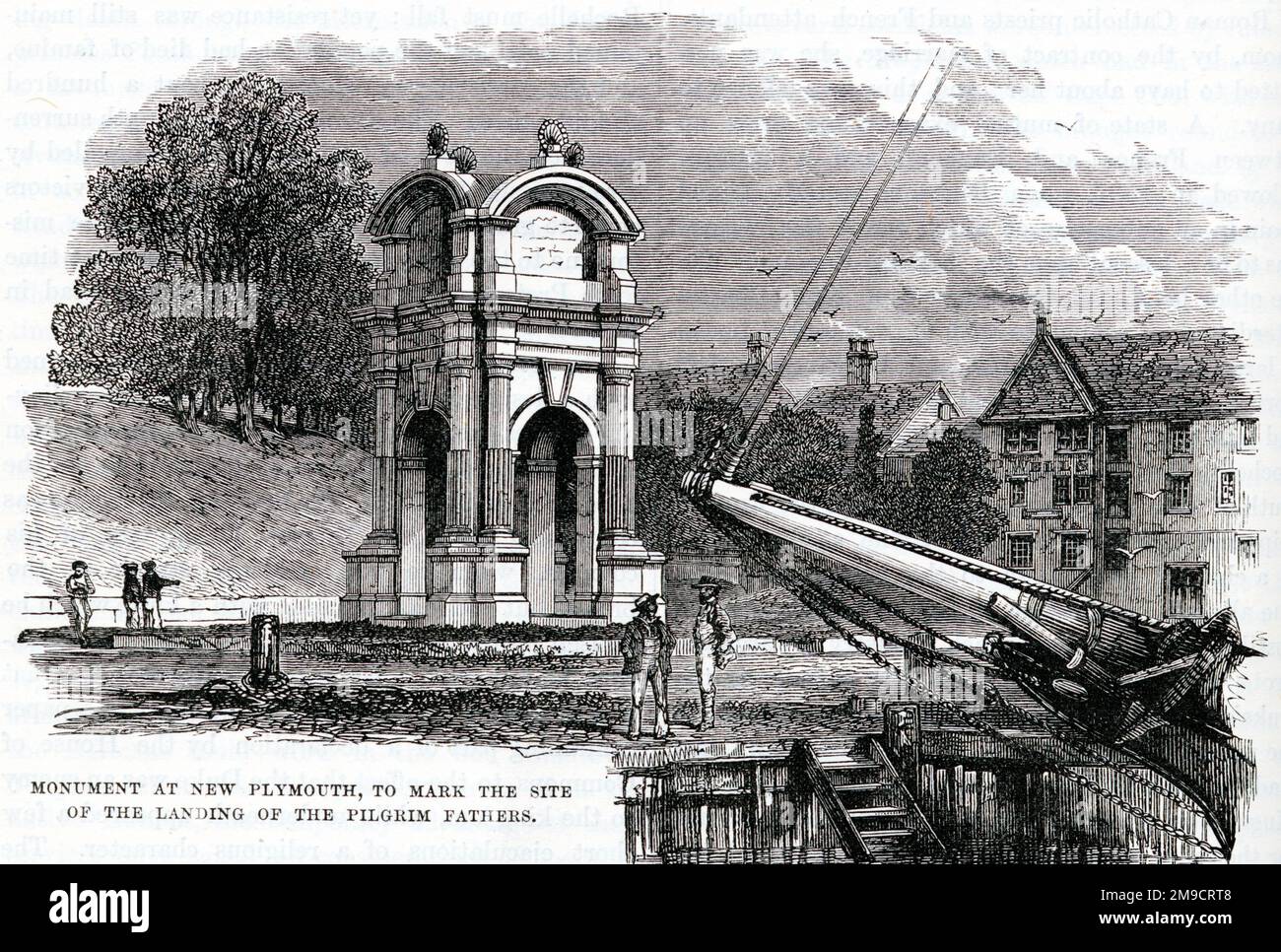 Monument At New Plymouth To Mark The Site Of The Landing Of The Pilgrim ...