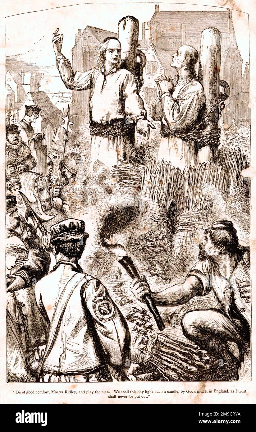 Foxe's Book of Martyrs - Master Ridley Being Burnt At the St Stock ...