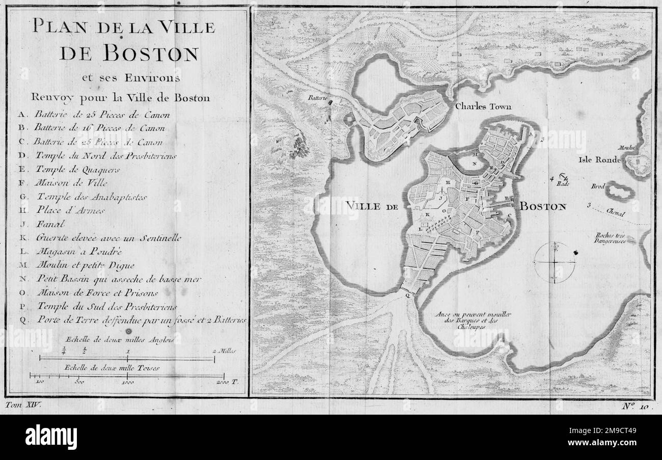 Bellin map of boston Black and White Stock Photos & Images - Alamy