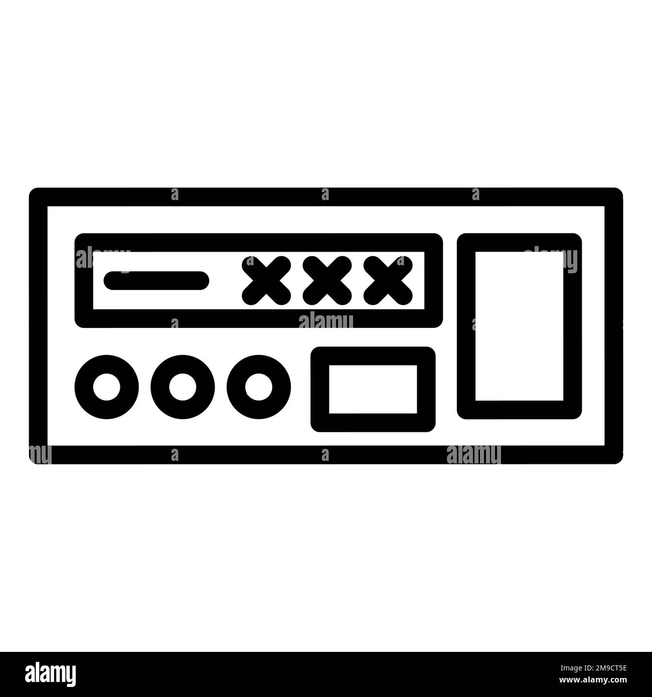 Alarm line icon isolated on white background. Black flat thin icon on ...