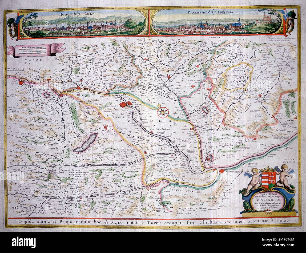 17th century Map of Hungary Stock Photo - Alamy