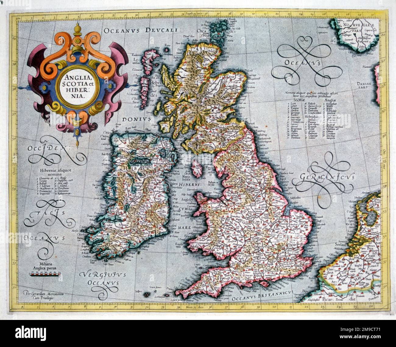 16th century Map of the British Isles, England, Scotland, Ireland Date ...