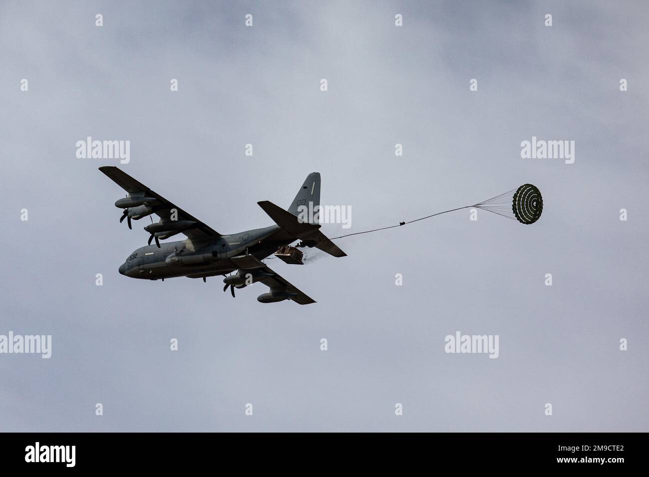 A U.S. Marine Corps KC-130J Super Hercules aircraft with Marine Aerial ...
