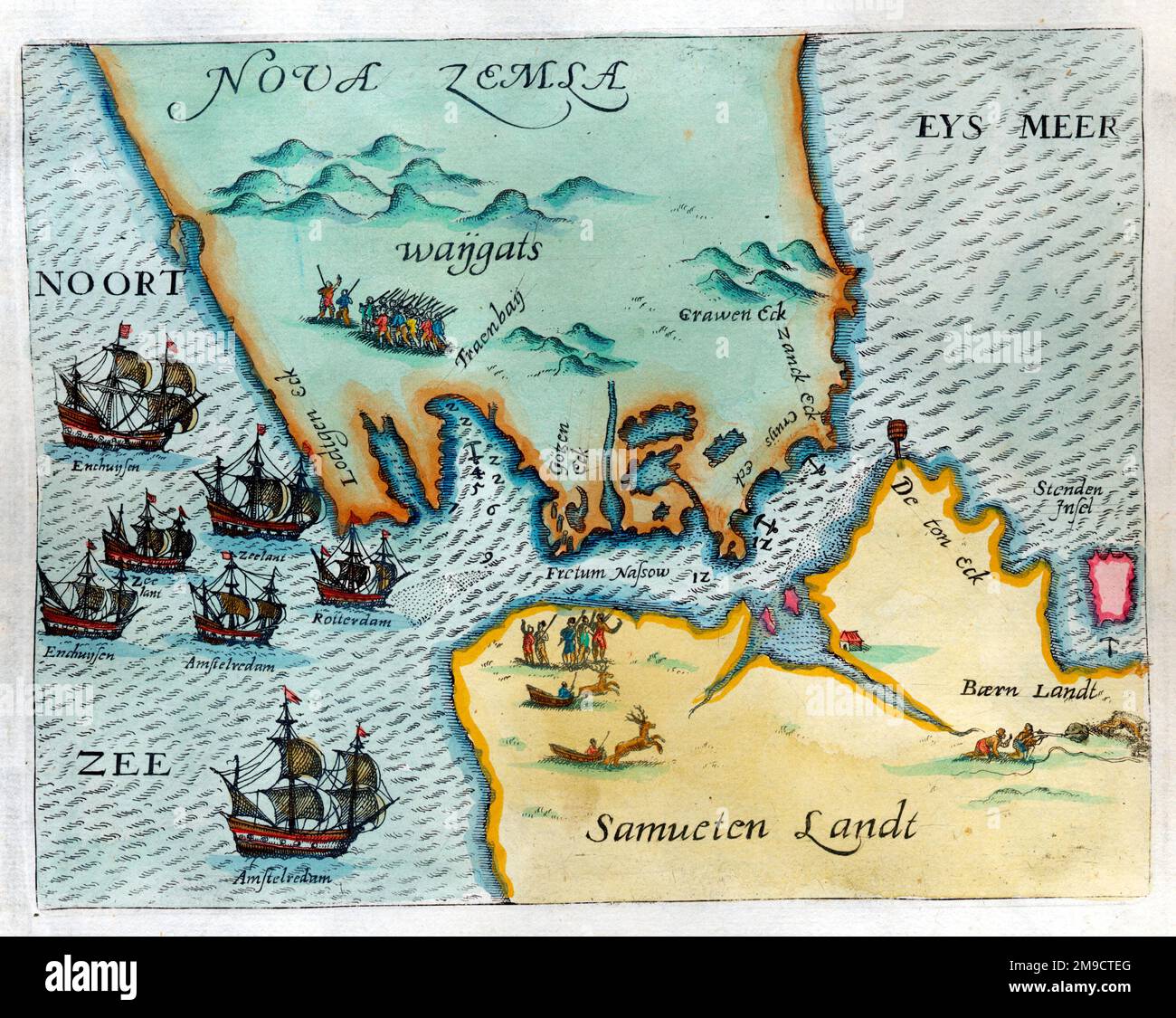 17th century Map of Nova Zembla Stock Photo - Alamy