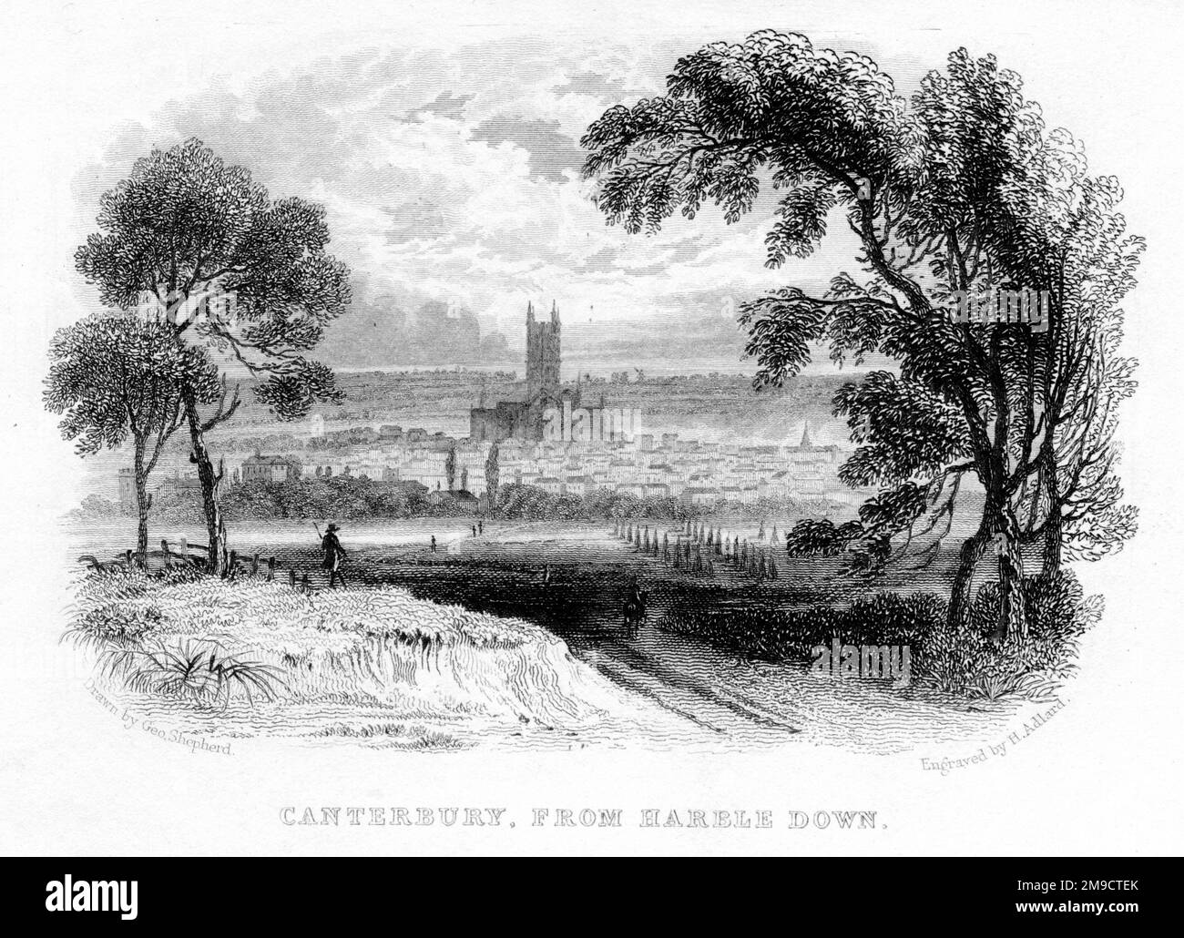 Canterbury From Harble Down, Kent, England Stock Photo - Alamy