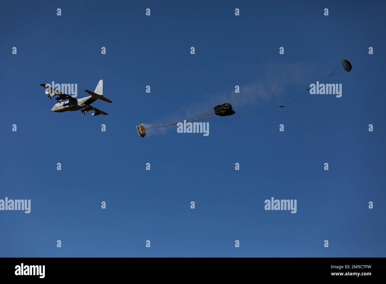 A U.S. Marine Corps KC-130J Super Hercules aircraft with Marine Aerial ...