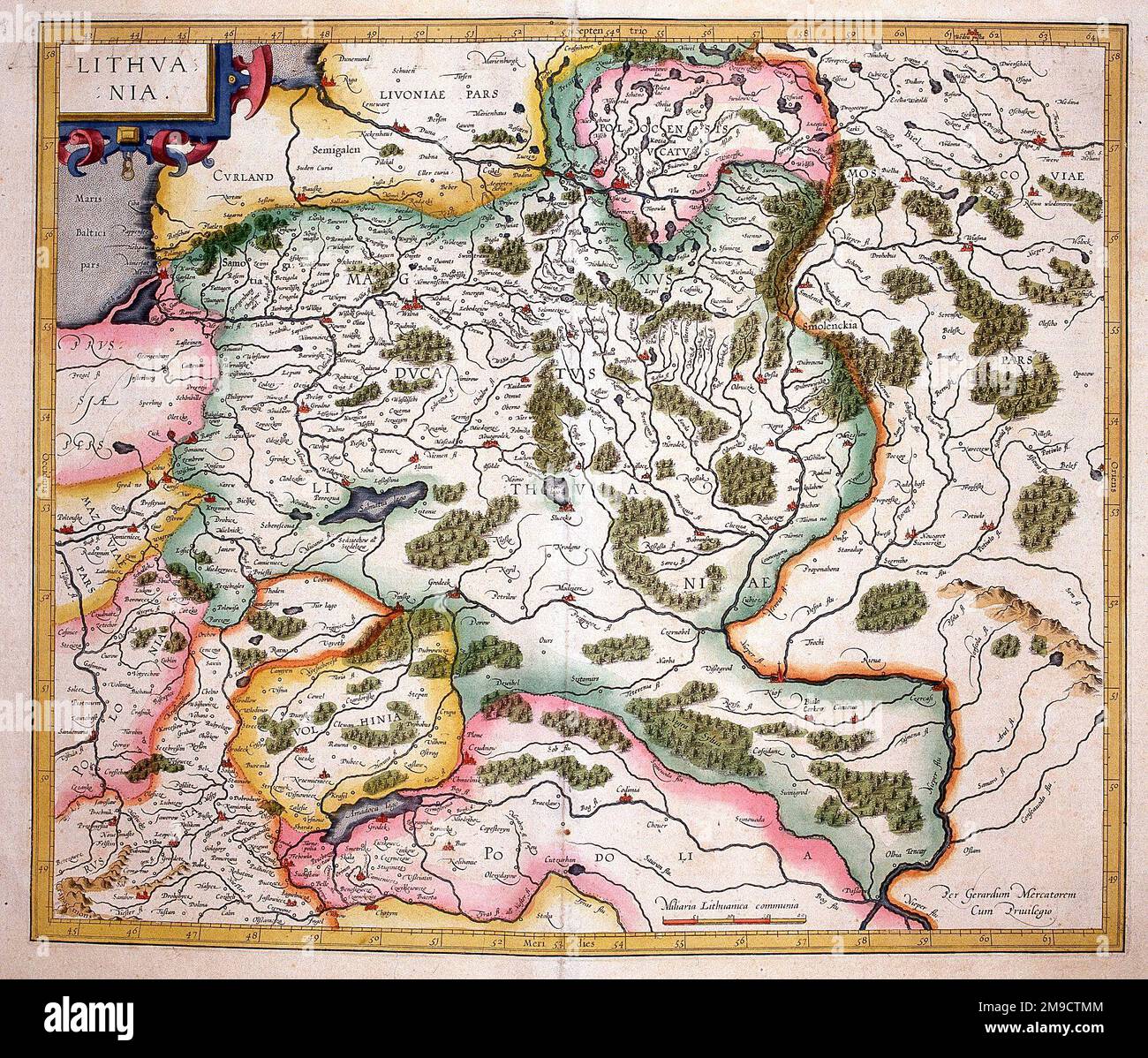 17th century Map of Lithuania Stock Photo - Alamy