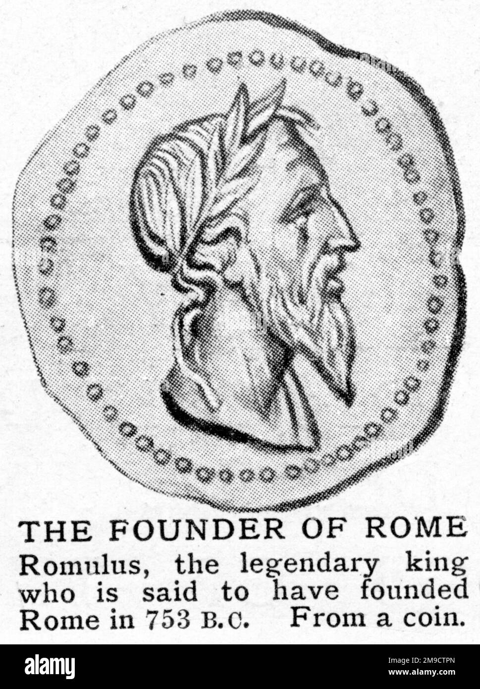 Head of King Romulus of Rome on a Coin Stock Photo - Alamy