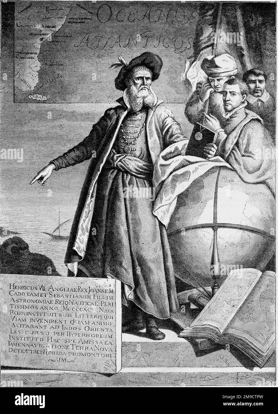 John Cabot And His Three Sons, Ludovico, Sabastian and Sancio Stock ...