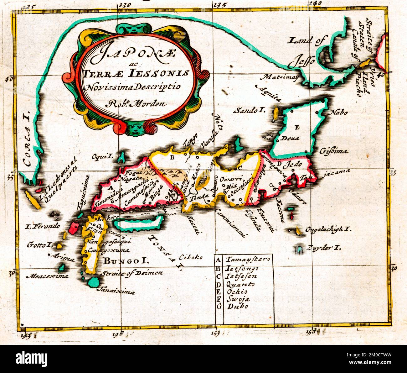 17th century Map of Japan Stock Photo - Alamy
