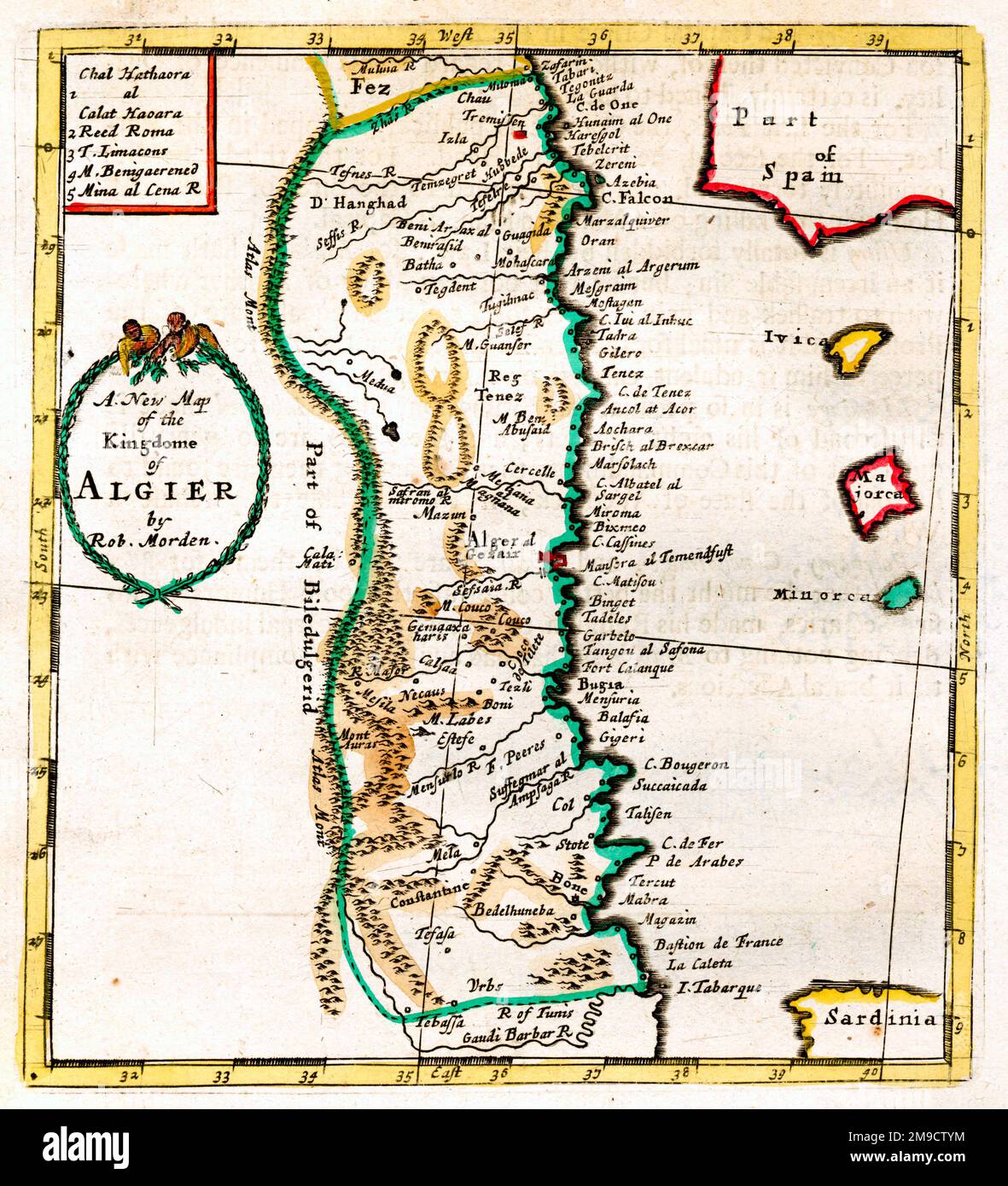 17th century Map of Algiers, Algeria Stock Photo - Alamy