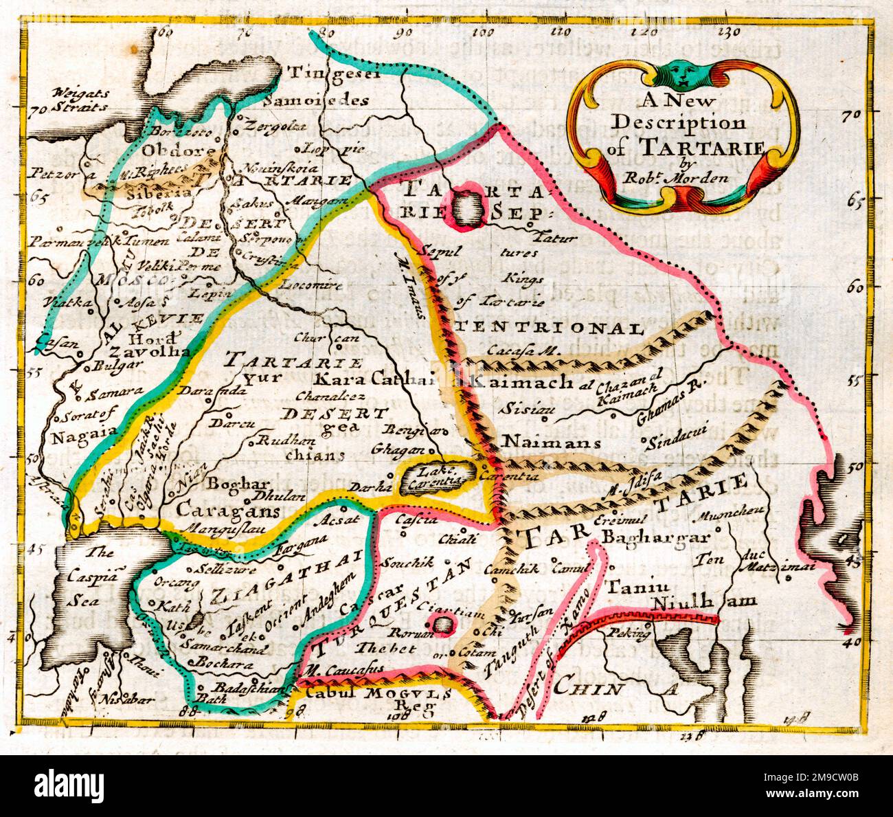 17th century Map of Tartary, Russia, Mongolia etc Stock Photo - Alamy