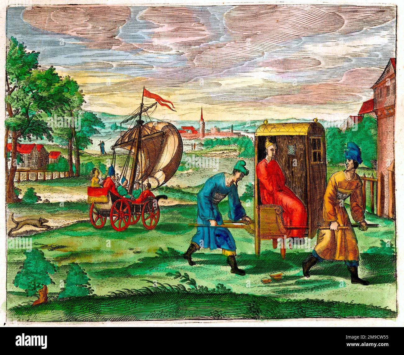 Chinese People carrying a Sedan Chair Stock Photo - Alamy