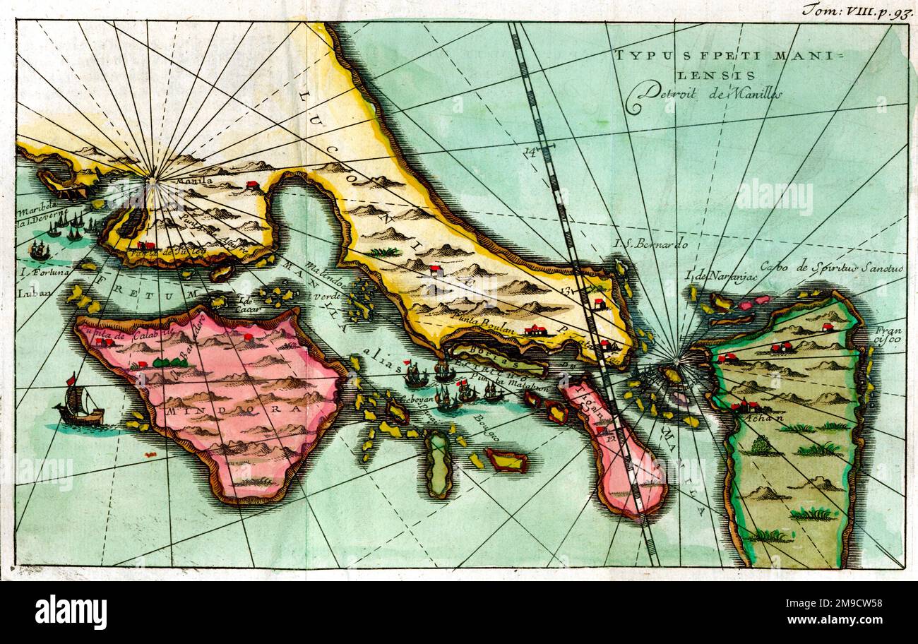 18th century Map of Manilla, Philippines Stock Photo - Alamy