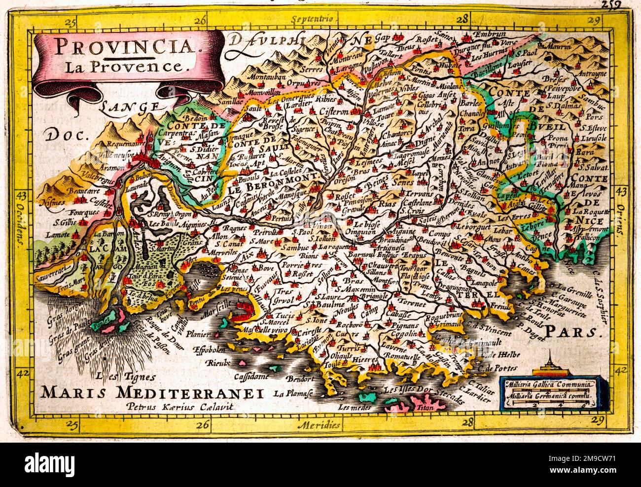 17th century Map of Provence, France Stock Photo - Alamy