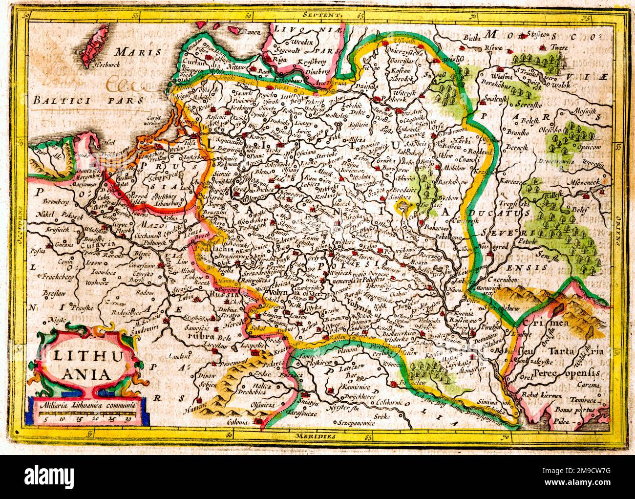 17th century Map of Lithuania Stock Photo - Alamy