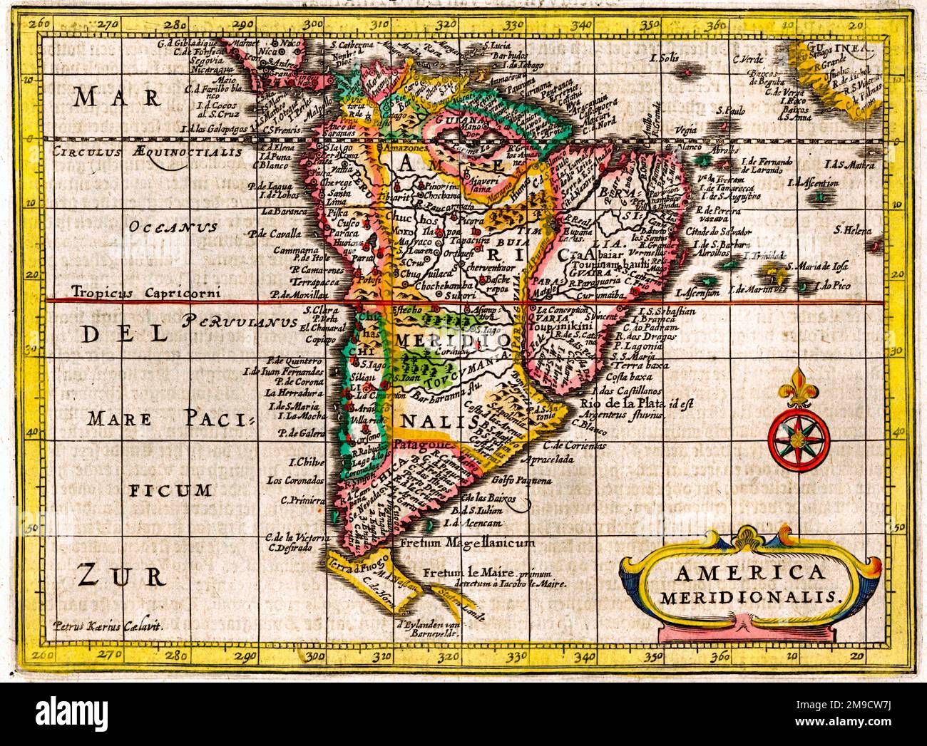 17th america map hi-res stock photography and images - Alamy