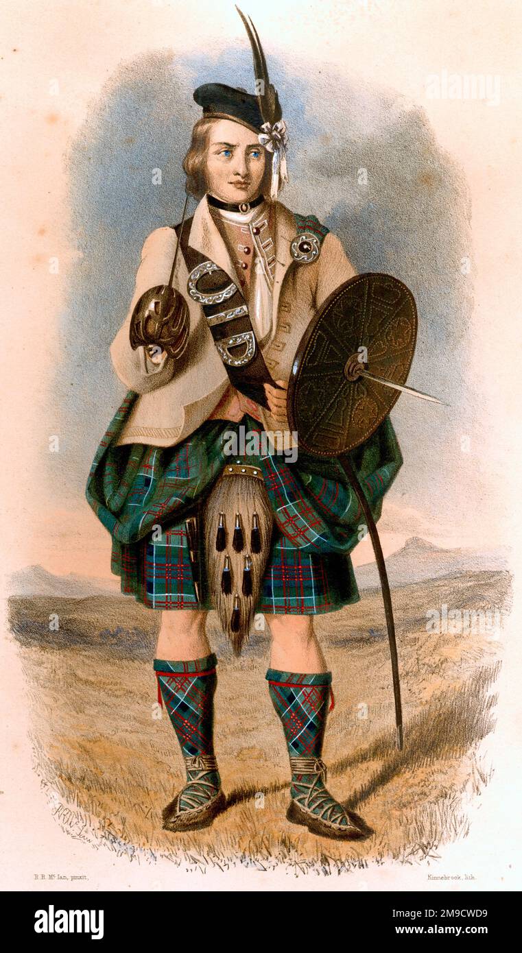 Clanranald scottish clan highland costume and kilt Stock Photo - Alamy