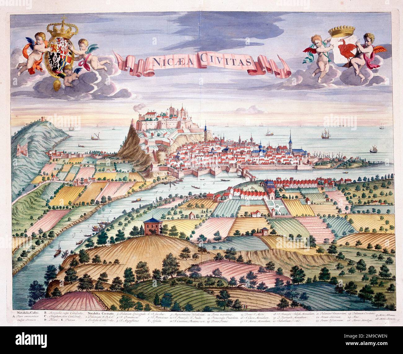 17th century city view of Nice, France (Prospect) - Nicaea Civitas ...