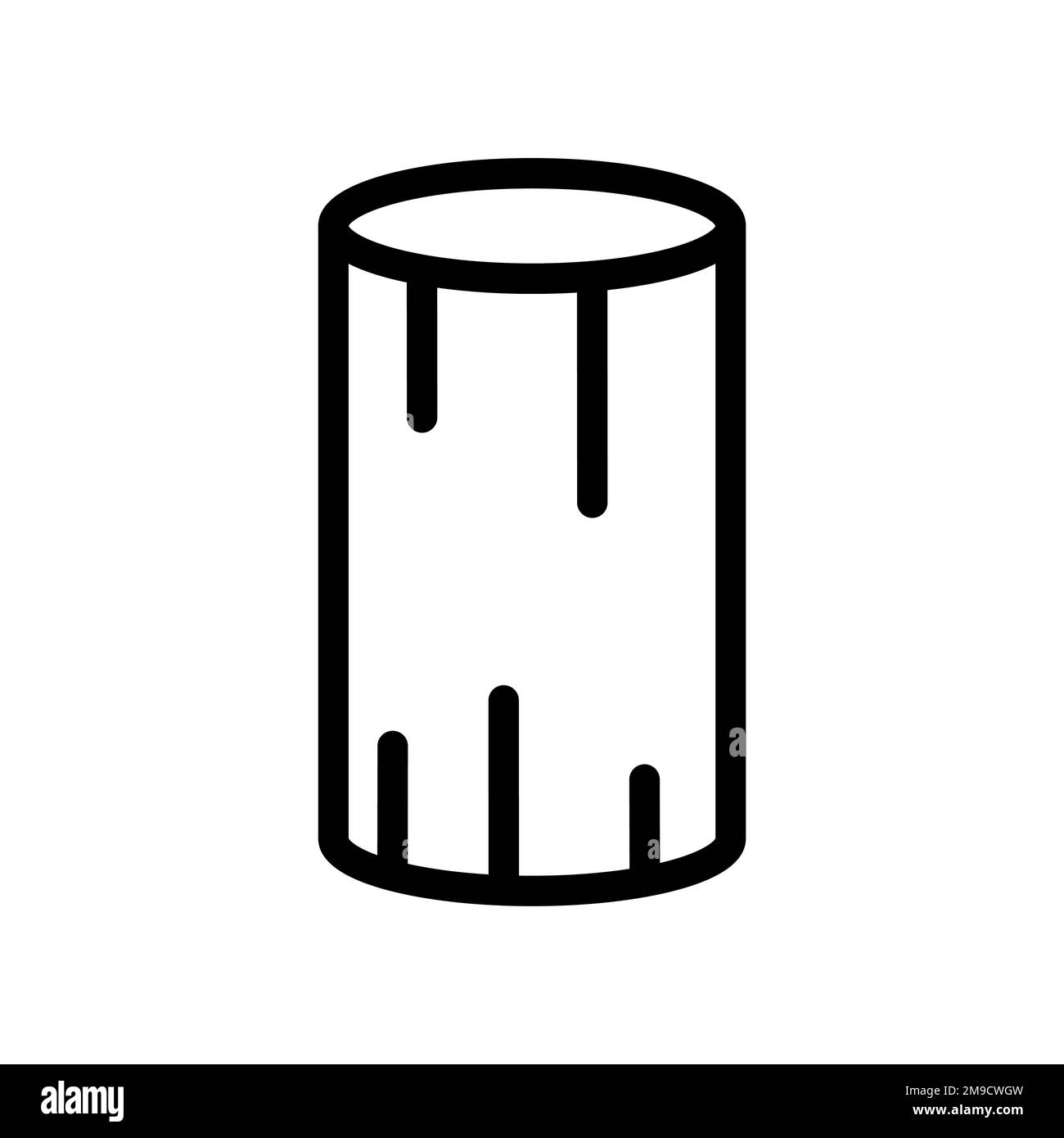 Log line icon isolated on white background. Black flat thin icon on ...